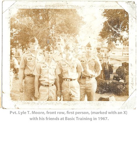 3-Private Lyle T. Moore, Front row first person on the left. Taken with ...